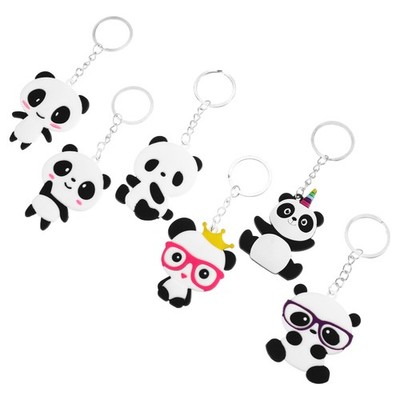 Toyvian 6pcs Cartoon Panda Keychains Key Ring Party Favors Pendant for ...