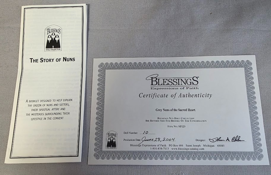 Blessing Nun Doll - Grey Nuns of the Sacred Heart (In Box) Hard To Find ...