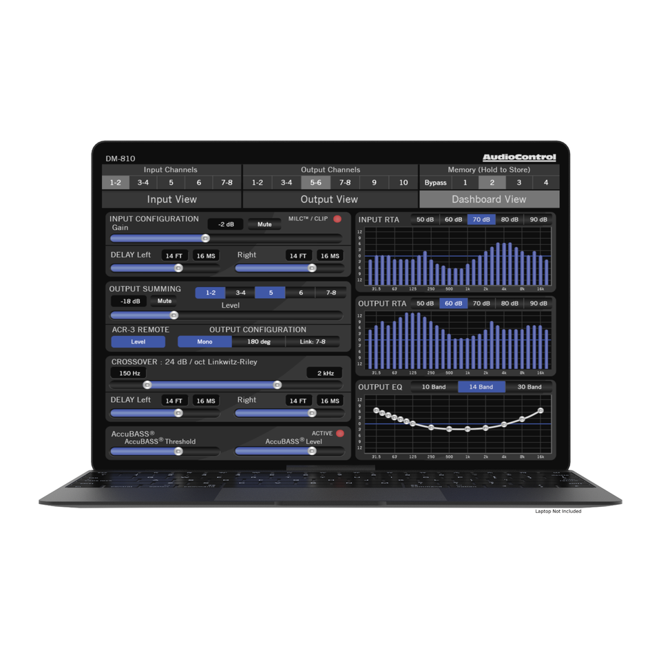 AudioControl DM-810 DSP Matrix Digital Signal Processor 8-CH Input/10 ...