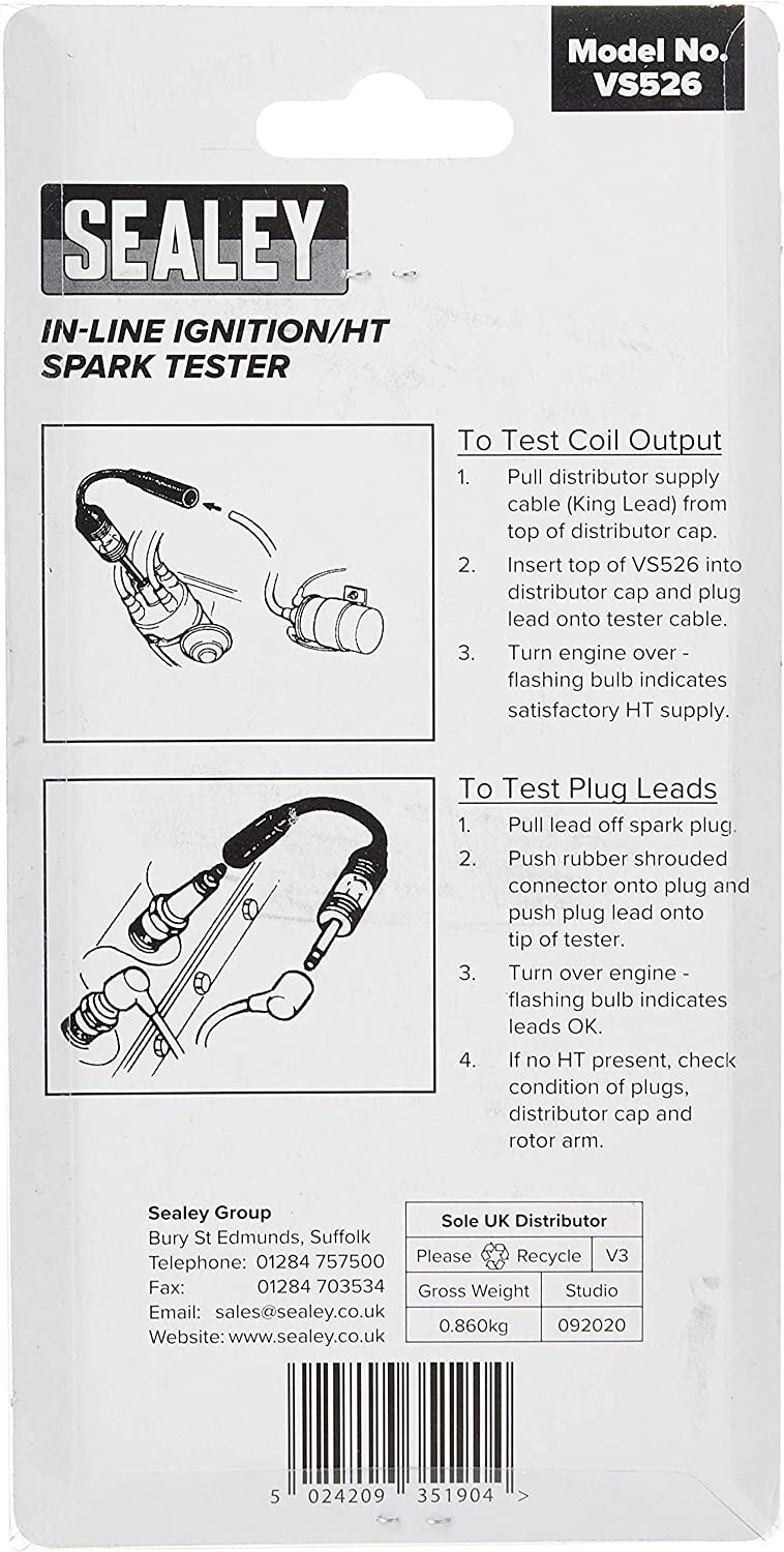 Sealey VS526 In-line Ignition Spark Tester - Black for sale online | eBay