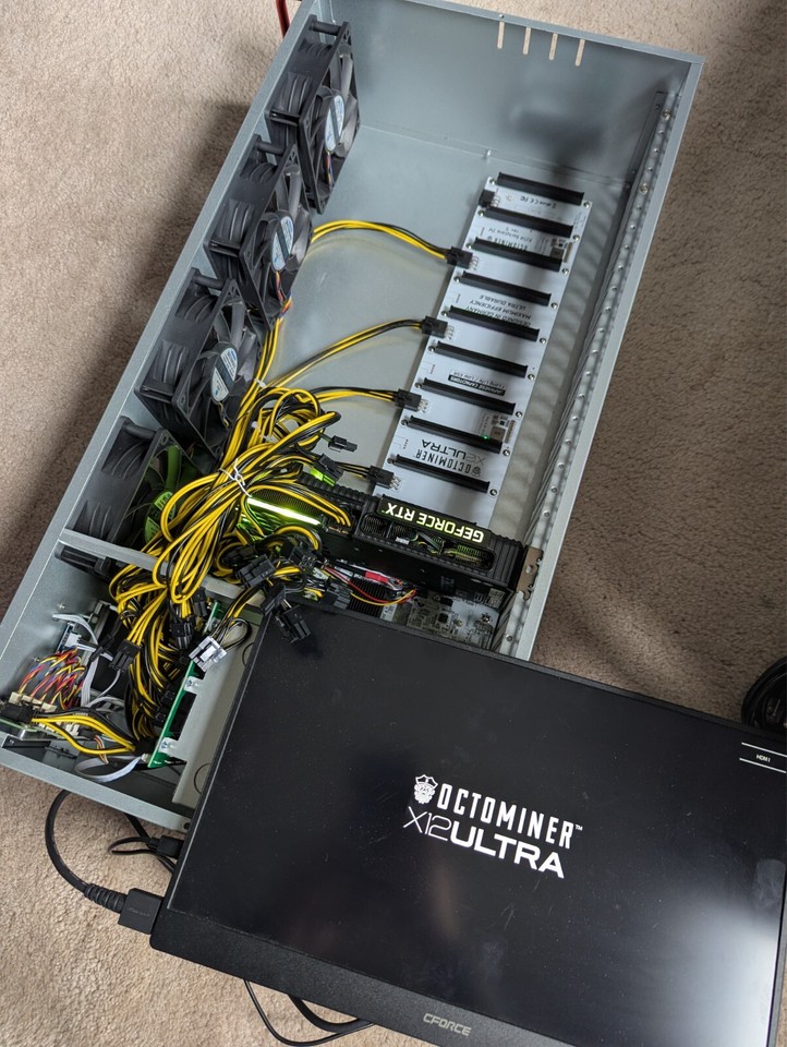 Used Custom Octominer X12ULTRA 12 GPU Crypto Mining Rig | eBay