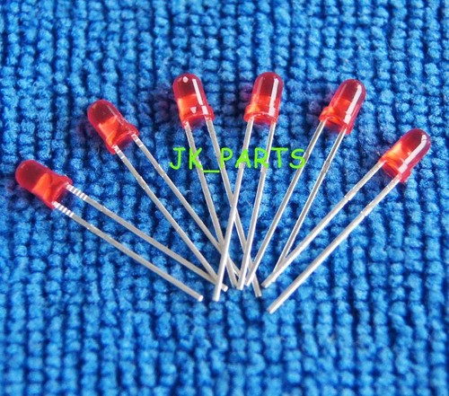 1000pcs 3MM ROUND RED COLOR RED LIGHT Super Bright Bulb Lamp LED ...