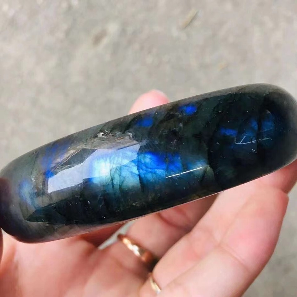 Natural Blue Light Labradorite Gemstone Rectangle Crystal Bead Bracelet ...