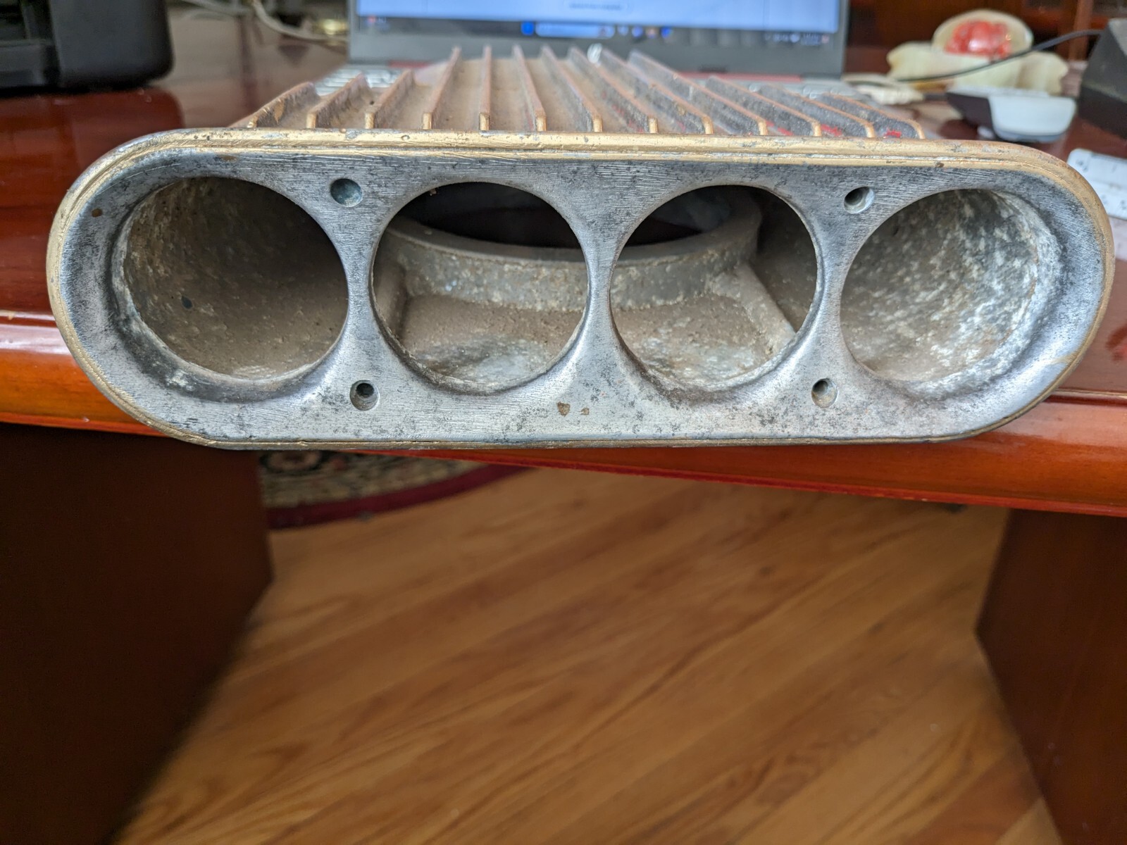 VINTAGE CAL CUSTOM HILBORN FINNED ALUMINUM AIR CLEANER SCOOP 4 BBL ...