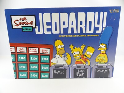 Jeopardy! The Simpsons Edition NEW COMPLETE 2003 Board Game Pressman ...
