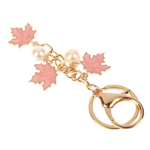 Maple Leaf Keychain Enamel Plant Key Rings For Women Men Handbag ...