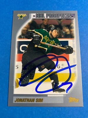 JONATHAN SIM 2000-01 O-PEE-CHEE #324 AUTO SIGNED DALLAS STARS STANLEY ...