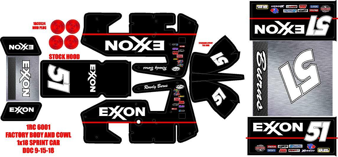 1RC SPRINT WRAP ROWDY BURNS DAYS OF THUNDER EXXON THEME WRAP KIT | eBay