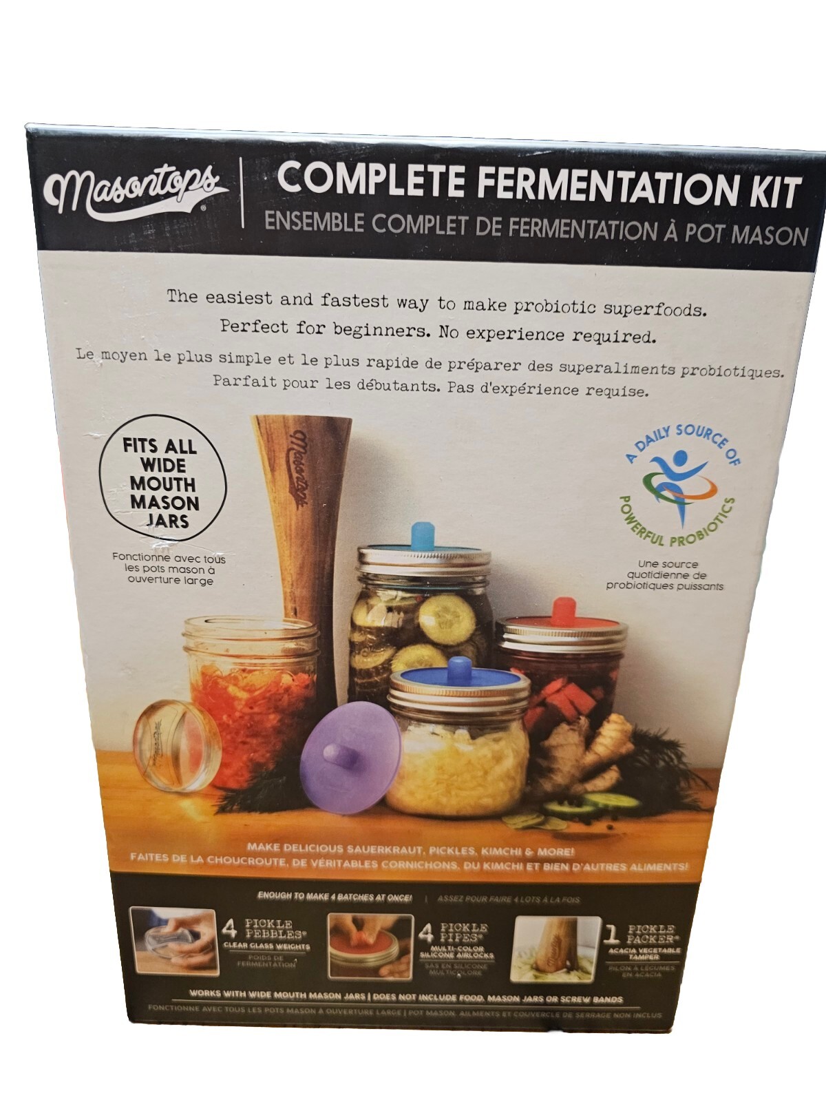 Masontops Complete Mason Jar Fermentation Kit For Wide Mouth Mason Jars ...