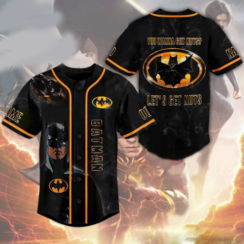 Personalized Batman You Wanna Get Nuts Let's Get Nuts Baseball Jersey ...