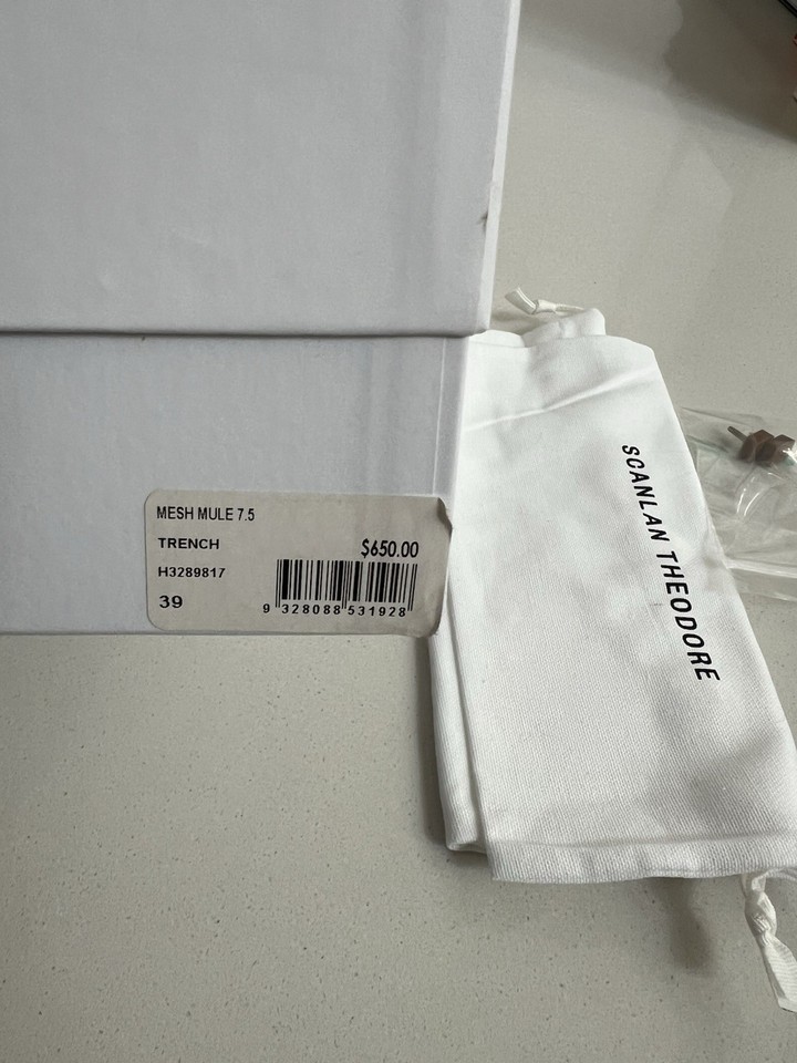 NIB Scanlan Theodore 7.5 Mesh Mule. Sz 39 Colour: Trench RRP $650 ...
