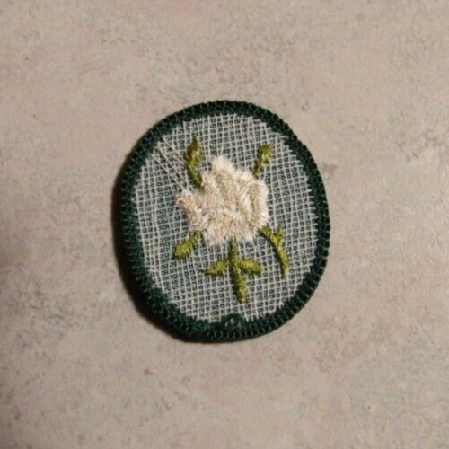 Retired Troop Crest White Rose Cheesecloth Backing | eBay