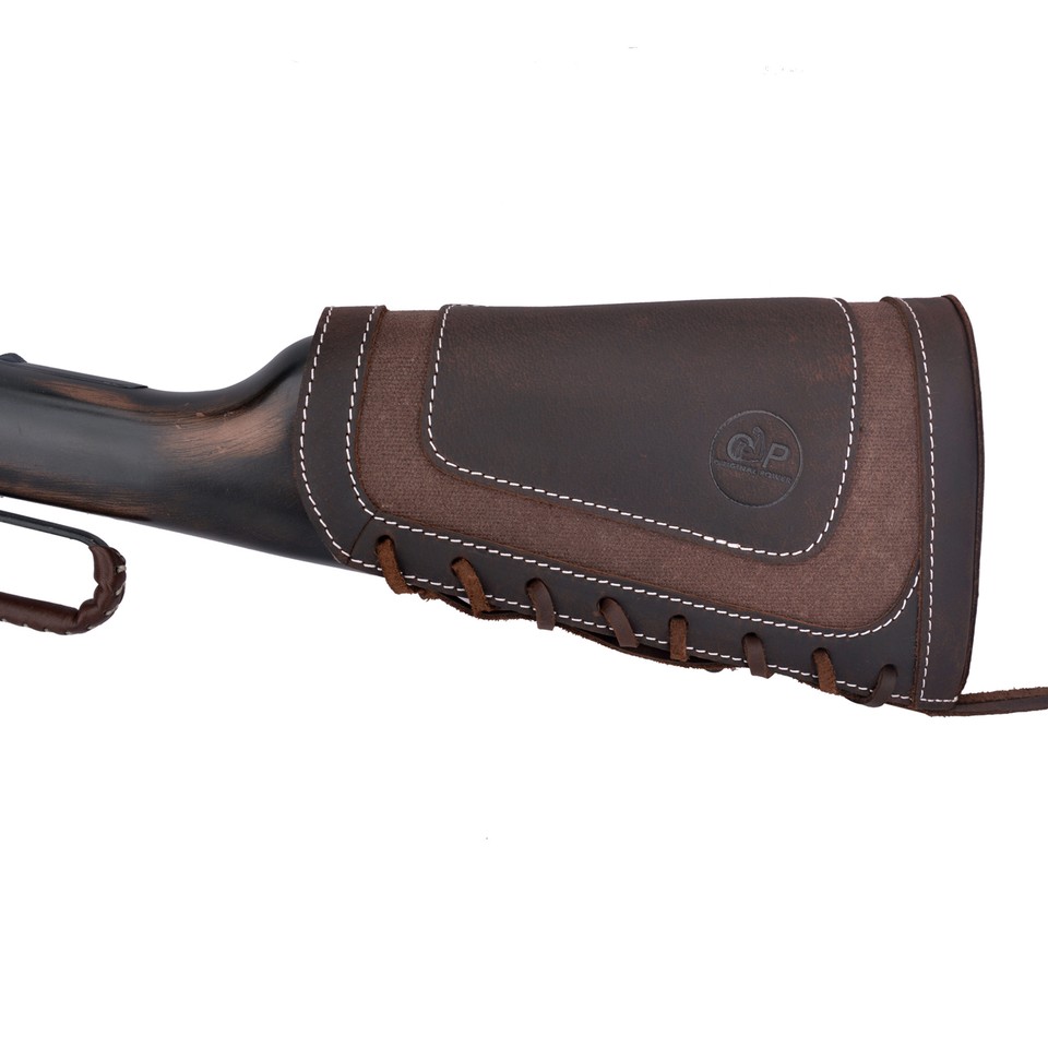 Leather Rifle Buttstock Cheek Rest Pad Ammo Holder Hunting.30/30 .308 ...