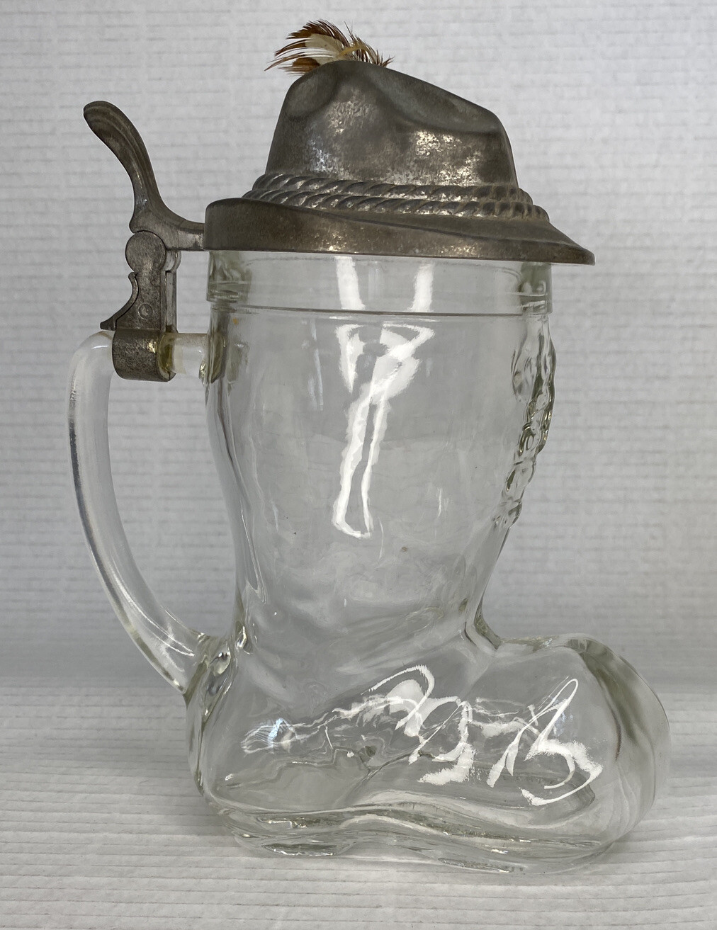 Original BMF Bierseidel - Vintage Clear Glass Boot Beer Stein with ...
