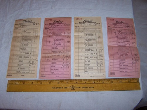 4 Vintage 1960 BORDEN'S DAIRY Invoices TERRE HAUTE INDIANA - Milk | eBay