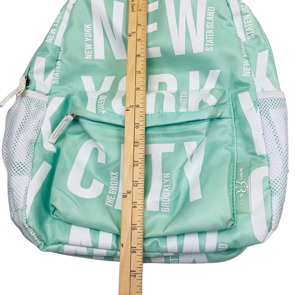 ROBIN RUTH Bold Letter - New York City Backpack Mint Green White ...
