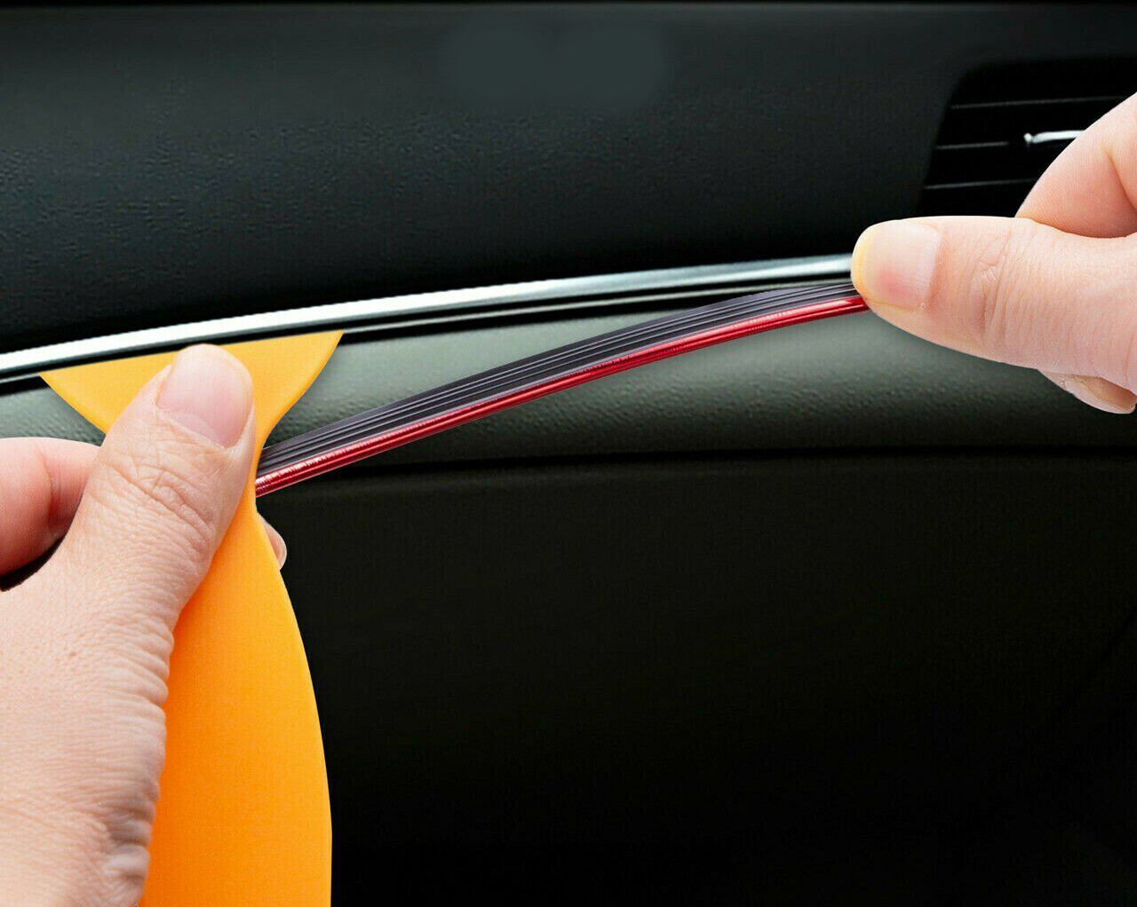 Red Point Edge Gap Door Panel Molding Line Trim Accessories Car ...