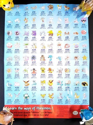 Original 150 Pokemon Poster
