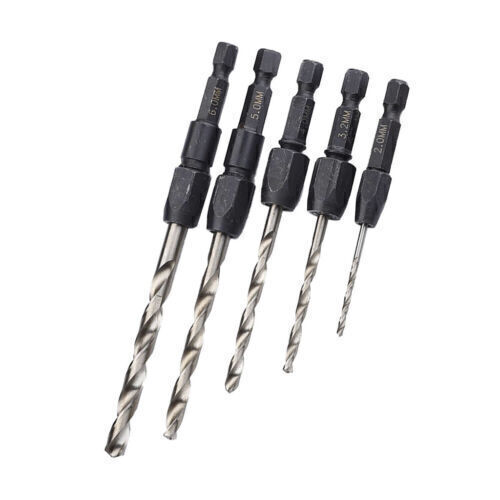 Set of 5 Quick Change Bits Hex Shank HSS Drill Bit Kit 2 3.2 4 5 6mm | eBay