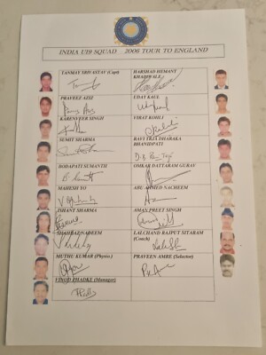 Very Rare Unique Virat Kohli Signed Rookie Autograph India Cricket U19 ...