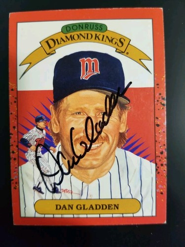 1990 Donruss Diamond King #22 Dan Gladden Signed Autograph Minnesota ...