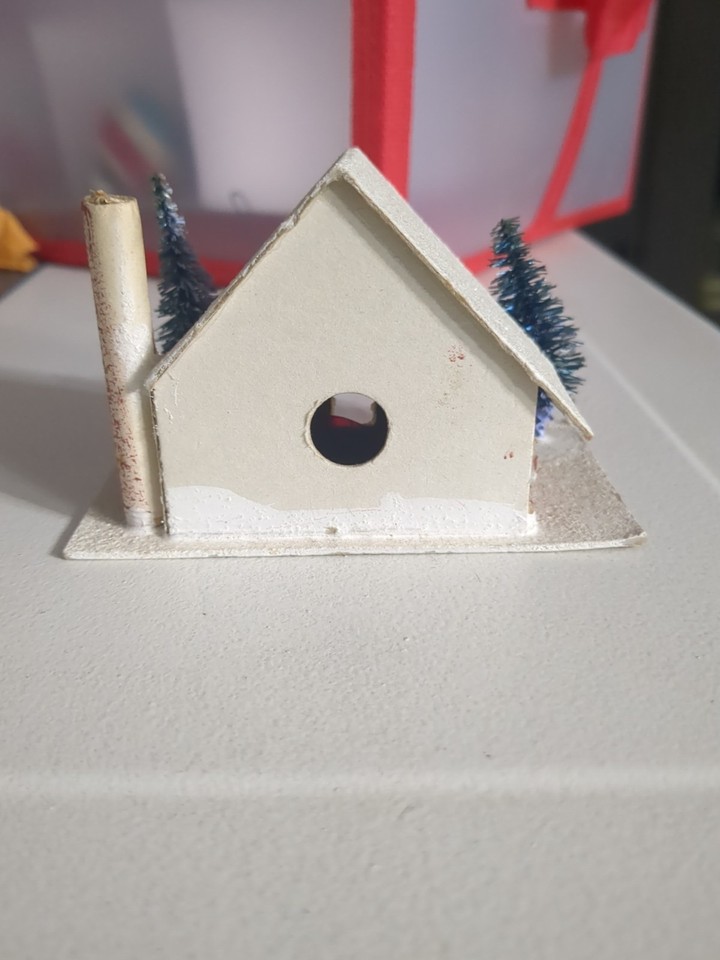 Vintage Japan Putz House Christmas Mica Red White | eBay
