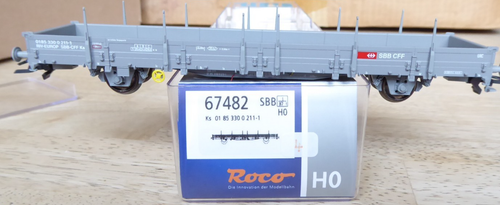 Roco 67482 H0 Carro Rungenwagen Tipo Ks Delle SBB Epoca 5/6 Molto Buono ...