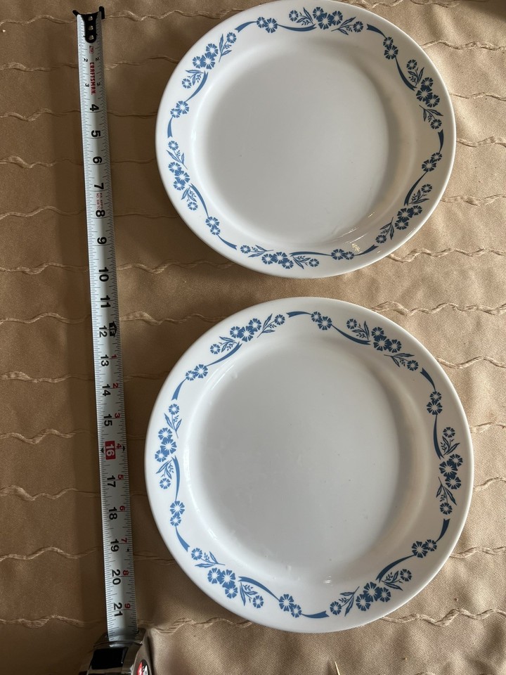 VTG Corning Corelle Blue Cornflower Retired 10-1/4" Dinner Plate Set of ...