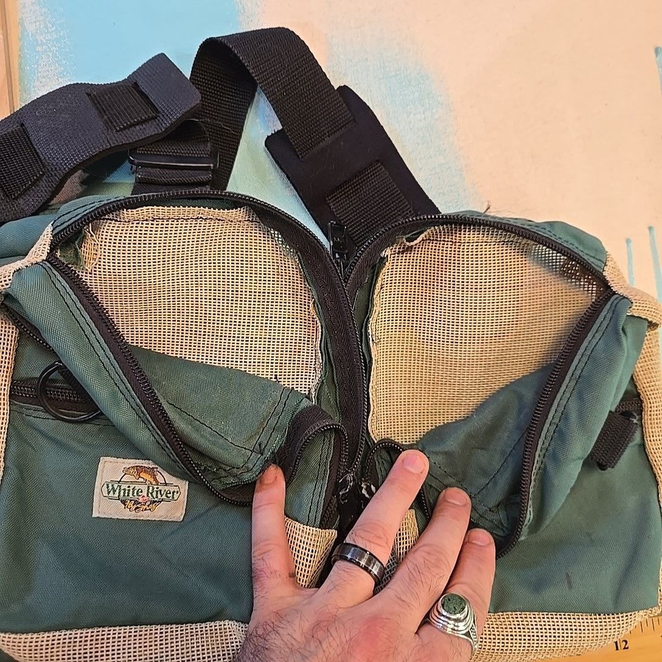 White River Fly Shop Tackle Waist Pack Cooler Mesh Multi Pocket Belt ...