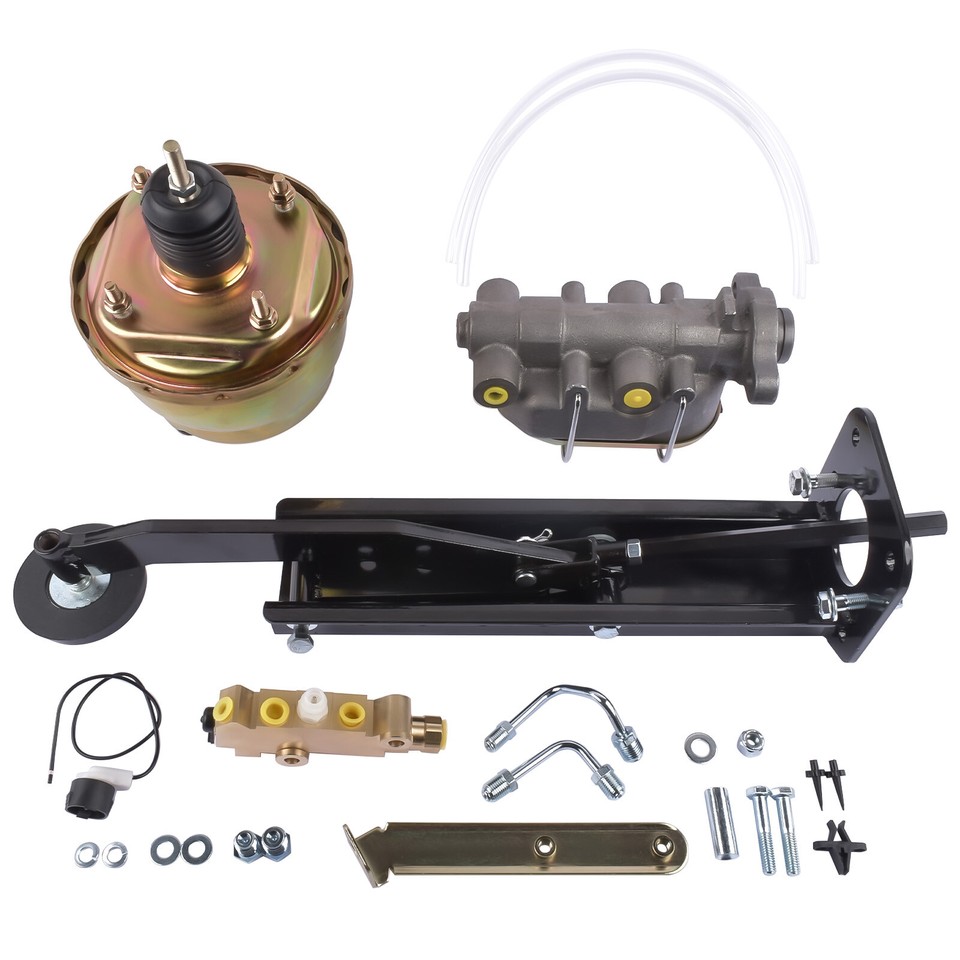 7" Dual Universal Power Brake Booster Bail Top Master Cylinder Disc ...