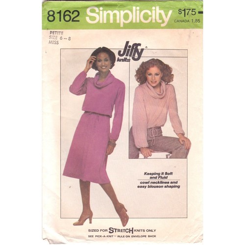 Vintage Sewing PATTERN Simplicity 8162, Jiffy Misses 1977 Knit Pullover ...