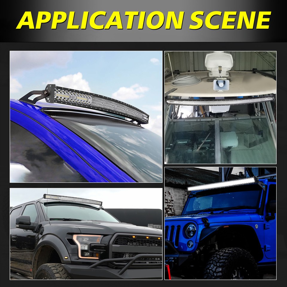 54 Inch Curved LED Light Bar 396W Offroad Driving Light Roof Mount for ...