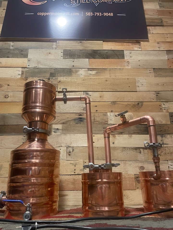 3 gallon copper still set by Copper Moon Still Company. 3gal boiler ...