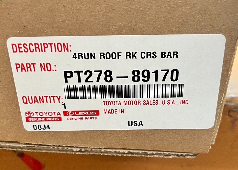 New OEM Toyota Roof Rack Cross Bar Kit Will Fit '17-'22 4Runner PT278 ...