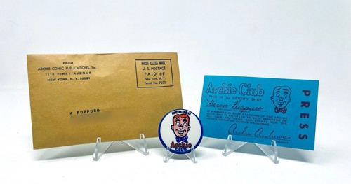 RARE Vintage 60’s ARCHIE CLUB Membership Kit Packet Comics Press Button ...