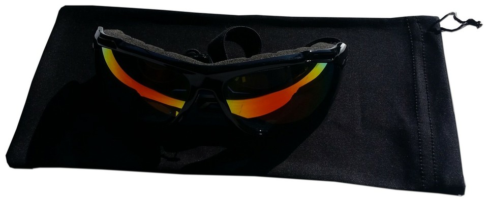 Qty 3 Ski Goggle Pouch Black Microfiber Soft Bag Goggles Pouches Winter ...