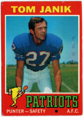 1971 Topps Football Card #82 Tom Janik VG New England Patriots Vintage ...