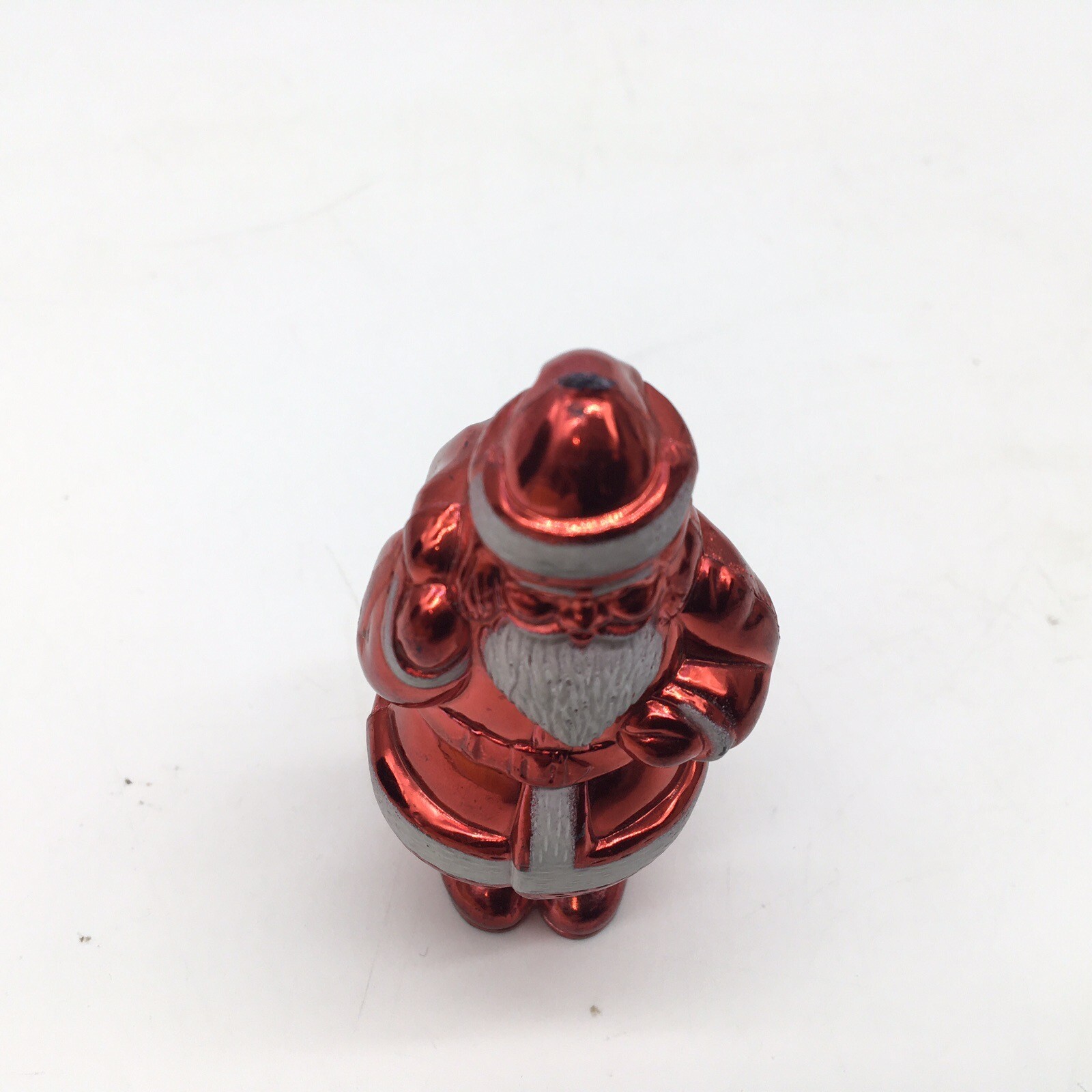 Vtg Mid Century Christmas Hard Plastic Celluloid Red Shiny Santa Figure ...