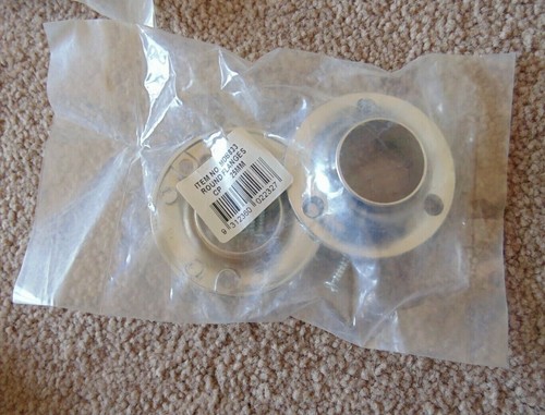 6 Round Flange 25mm Chrome Plated WARDROBE RAIL ROD BRACKET Robe 3 pack ...