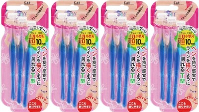 KAI PET-3B Petit Eyebrow Safety Guard Razor T-Shape 3 Count *4 set ...