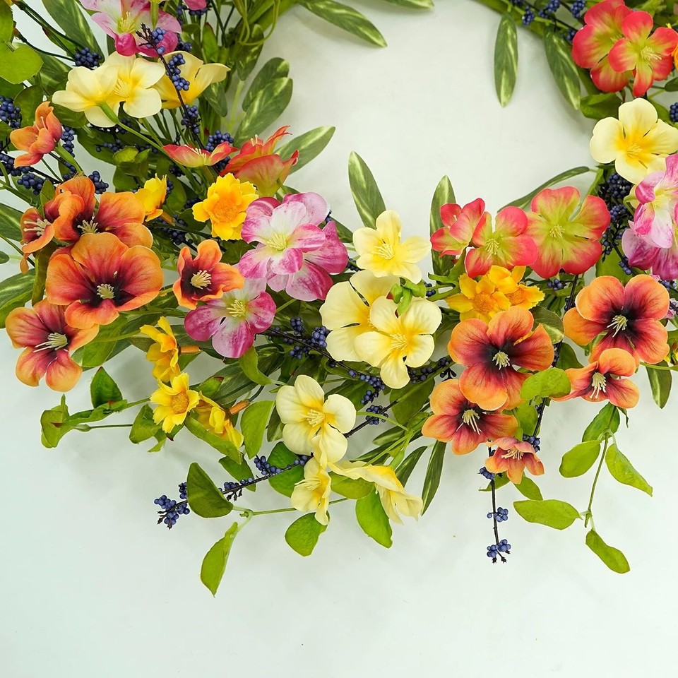 Charming 20 Inch Spring Wreath with Olive Leaves and Berries - Perfect ...