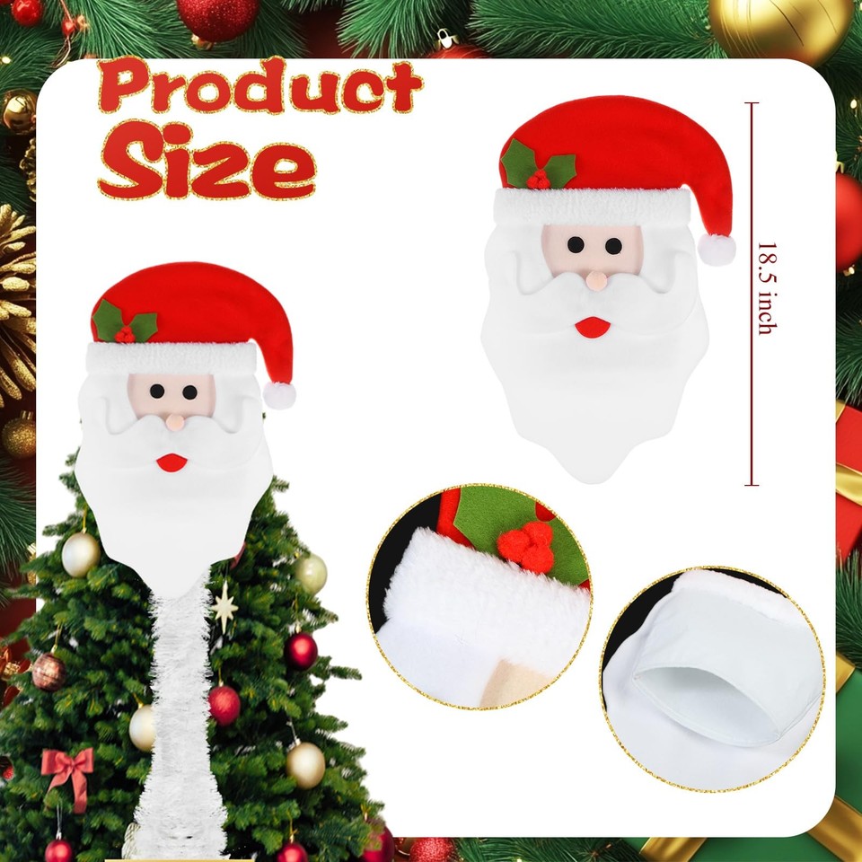 5 Pcs Santa Claus Christmas Tree Topper Large 18'' Christmas Tree ...