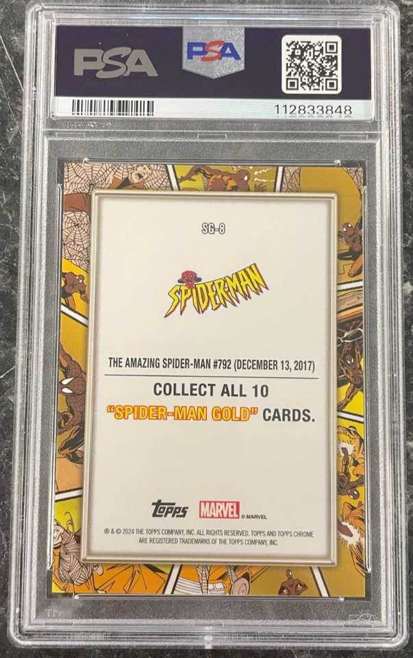 2024 TOPPS CHROME MARVEL AMAZING SPIDER-MAN #792 SPIDER-MAN GOLD PSA 10 ...