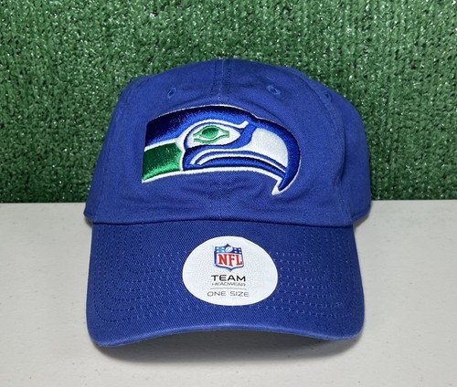Men’s NFL Team Apparel Seattle Seahawks Retro Logo Blue Strapback Hat ...