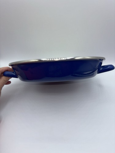 Vintage Vitrex Gourmet Cookware Blue Enamel 10" Pan with Double Handles ...