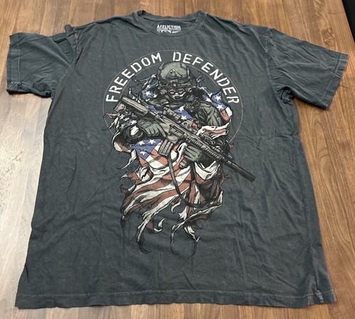 Affliction Freedom Defender Spec Ops Flag Graphic T-Shirt Men's Size 2XL Blue | eBay