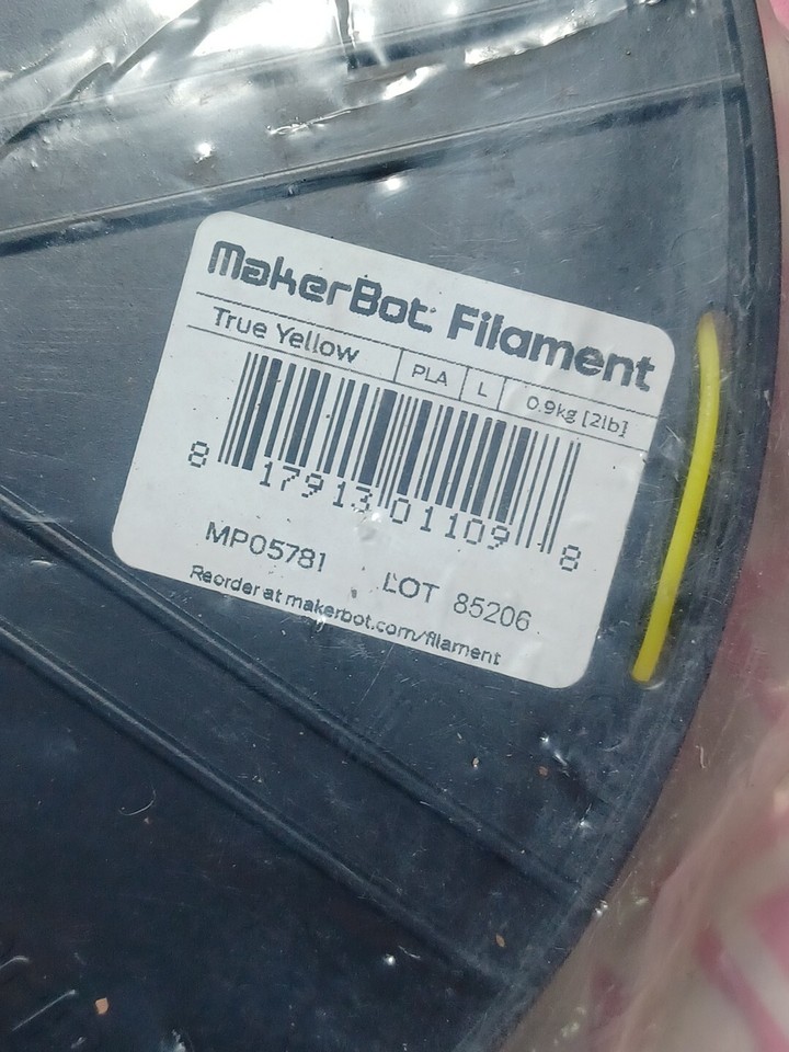 Makerbot Filament PLA Large True Yellow 2 Lbs. MP05781 | eBay