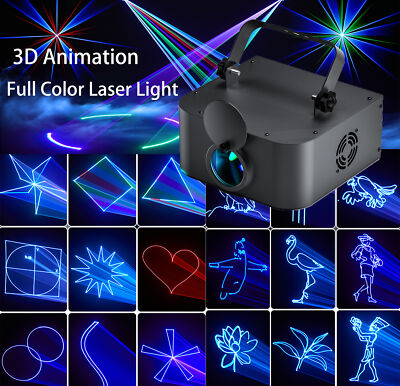 Stage Laser Light DMX RGB Laser Scanner Projector 3D Animation DJ Disco ...
