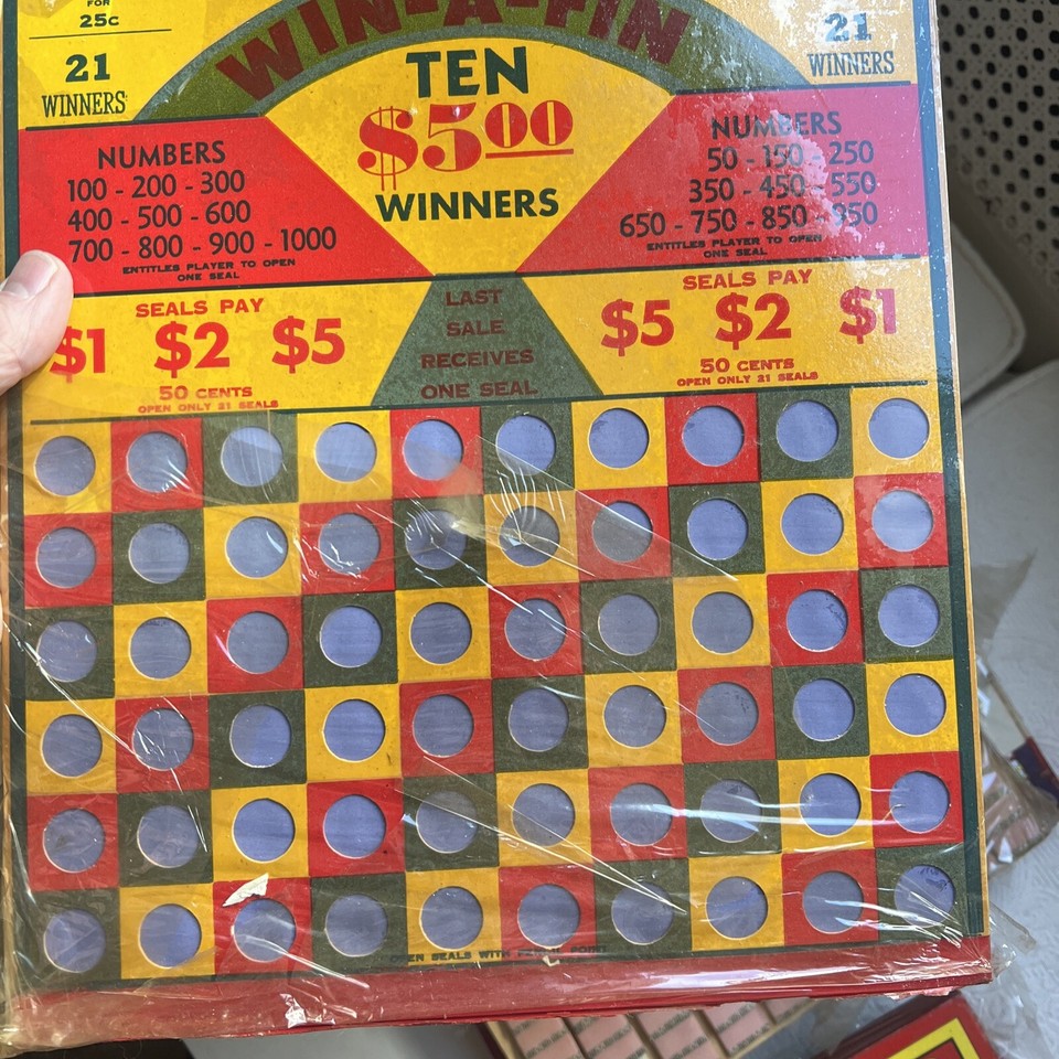 9 VTG Punch Board Game Gamble Casino Bar Pub Raffle Few Punched | eBay