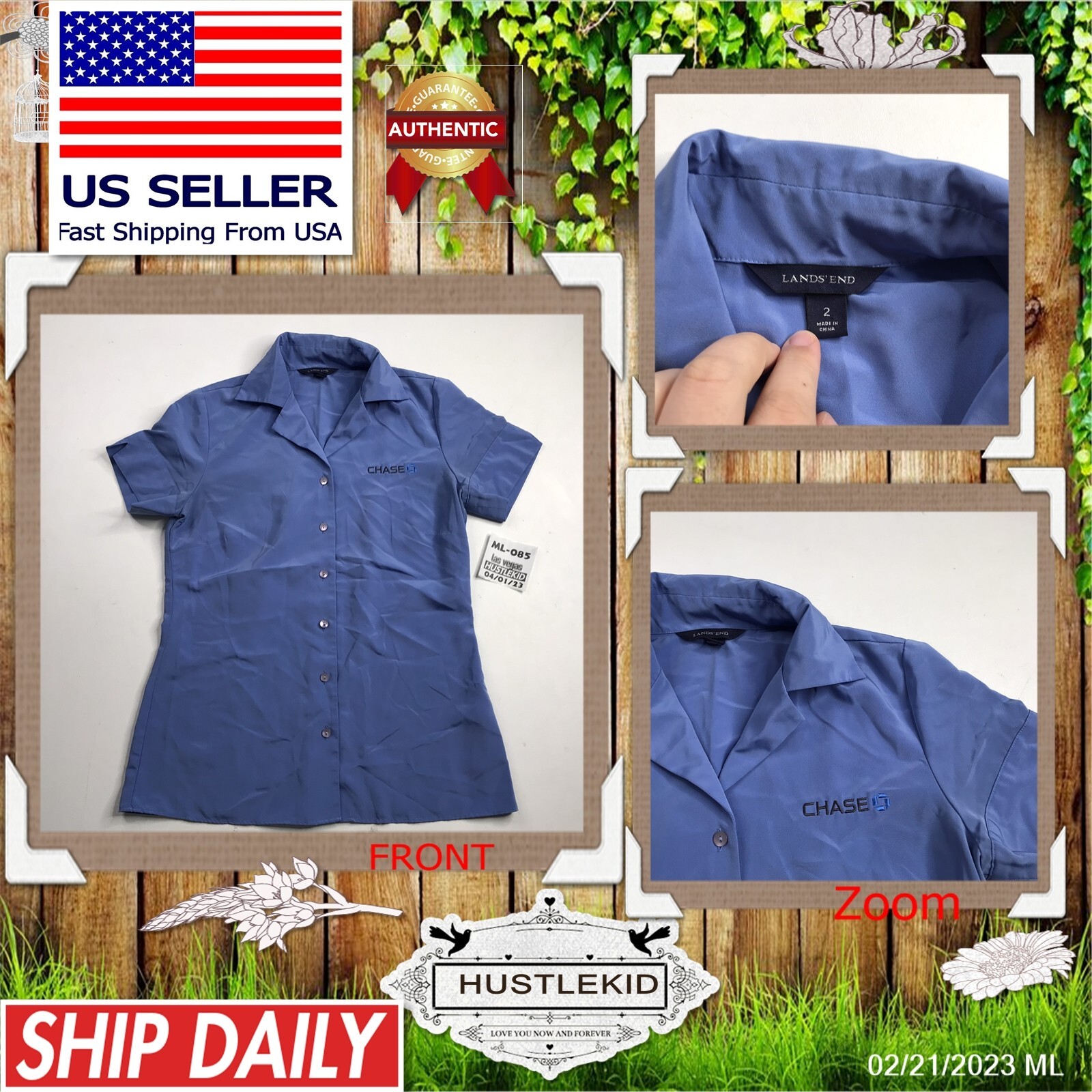 Official Chase Bank Employee Work Uniform Blouse Butt… - Gem